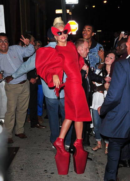 Lady Gaga is a Lady in Red in New York City [PHOTOS]