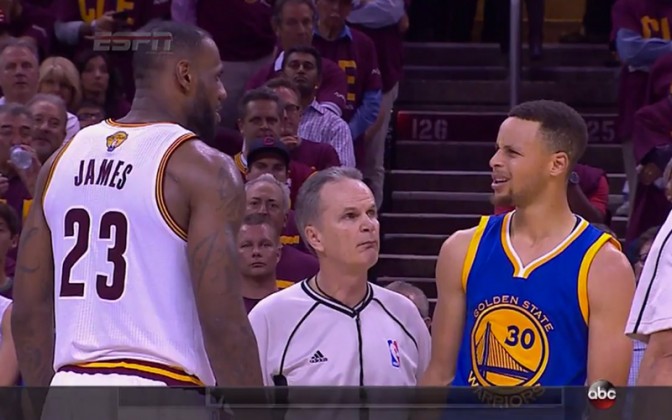 LeBron James and Steph Curry Get Into Heated Argument in Game 4 of NBA ...