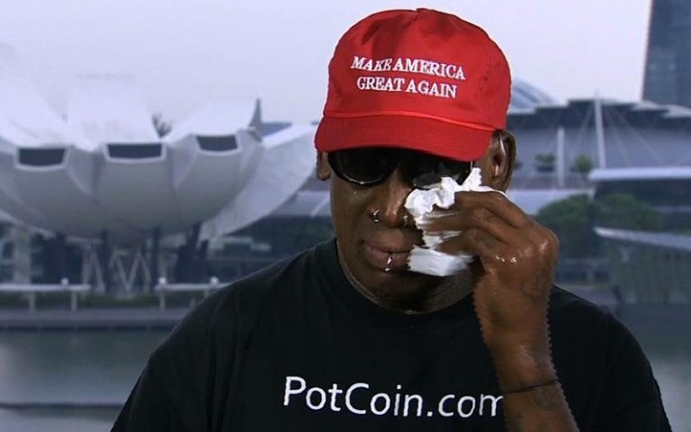 Dennis Rodman, Wearing MAGA Hat, Cries Over Trump's Meeting With Kim ...