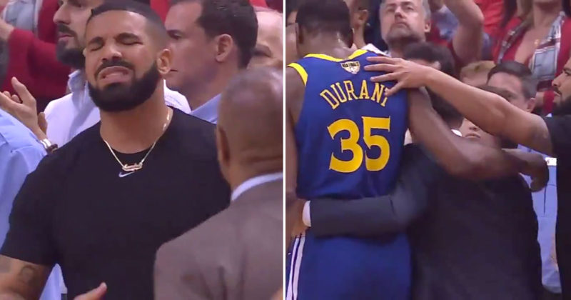 WATCH: Drake is Emotional As He Consoles Kevin Durant After Game 5 Injury
